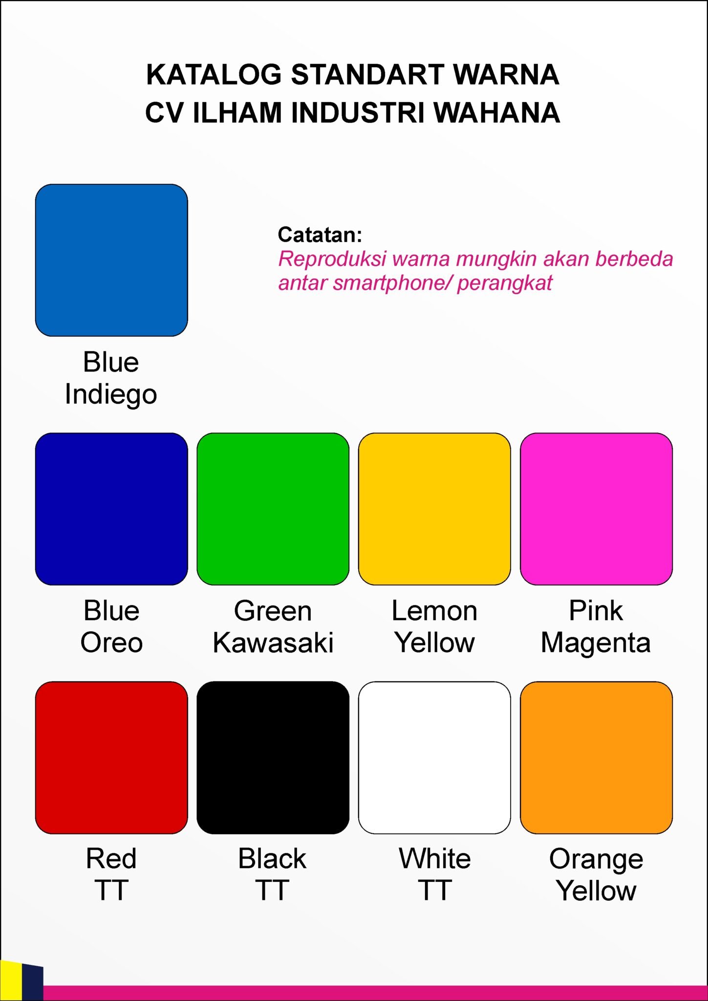 Katalog Standart Warna • Ilham Industri Wahana